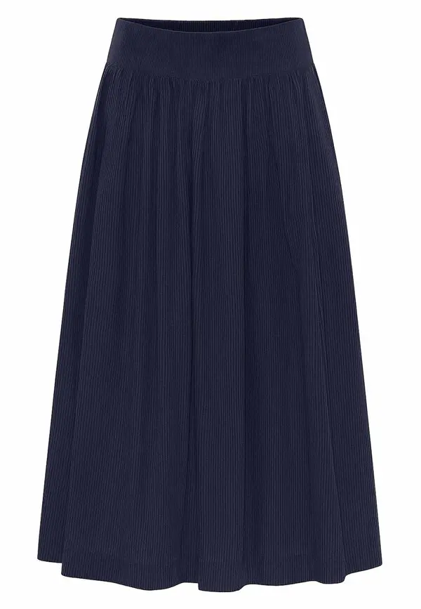 GROBUND Mette Skirt The Long One In Navy Corduroy - Blue