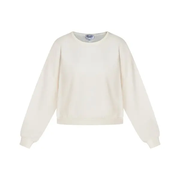 KNOWN SUPPLY Boxy Cotton Crewneck Ada Pearl - White