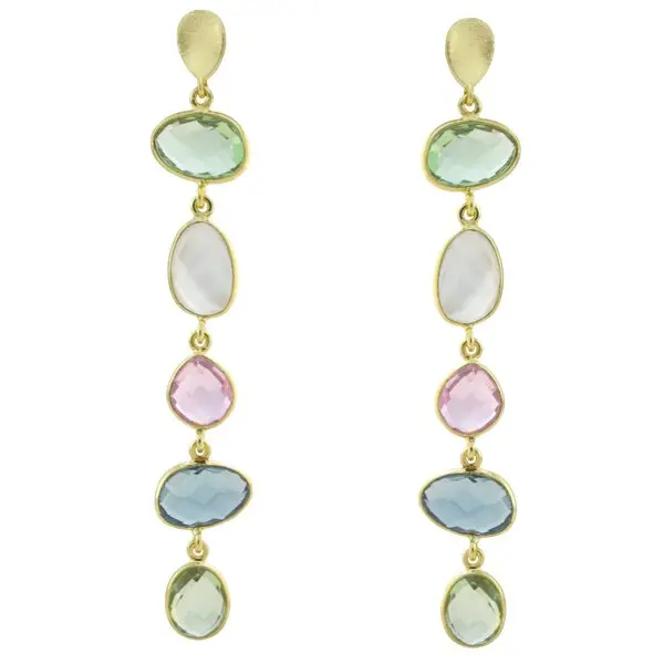 MARCIA MORAN Nana Multicolor Stone Earrings - Gold