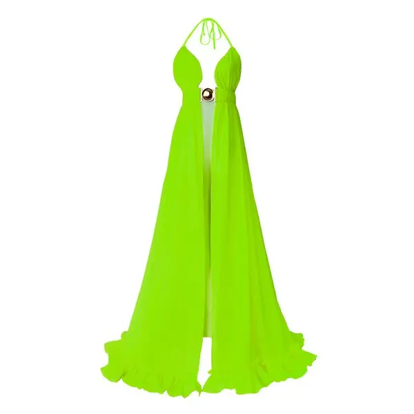 AK ROYALTY RESORTWEAR Olivia Buckle Coverup Neon