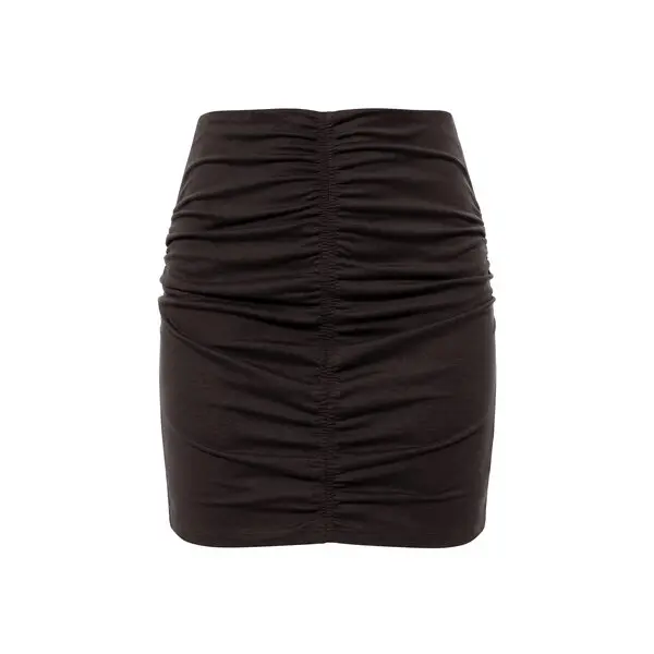AGGI BY HALEWSKI Ruth Dark Chocolate Mini Skirt - Brown