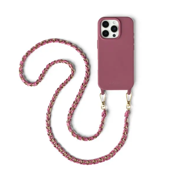 Cordée Cases Burgundy Phone Case, Emi Phone Chain Set Burgundy Magsafe - Red