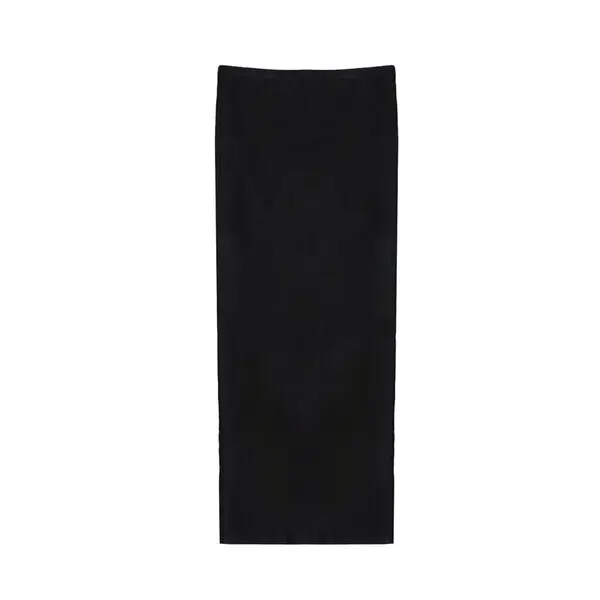 RAVE ON TREND Ribbed Skirt Leggings - Black
