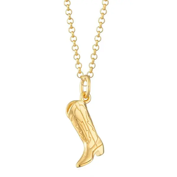 SCREAM PRETTY Cowboy Boot Charm Necklace - Gold