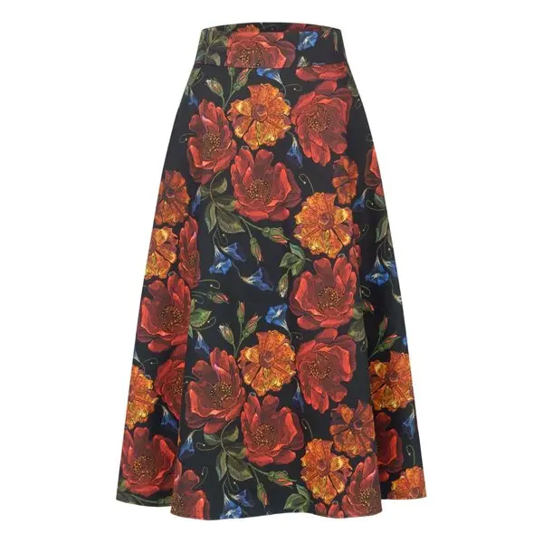 MARIANNA DÉRI Marigold Midi Skirt - Orange/red
