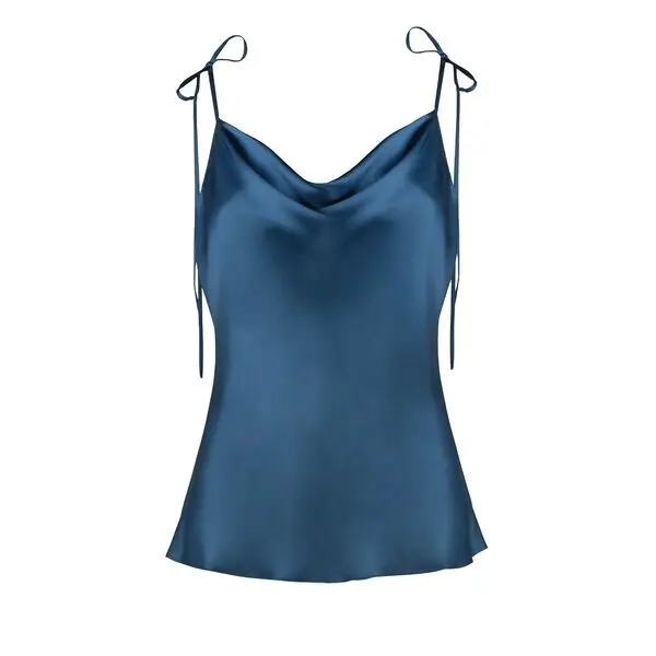 SASHA LA MER Uma Top, Color Deep Sea - Blue