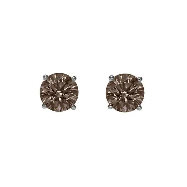 AUGUSTINE JEWELS Smoky Quartz Small Stud Earrings - Brown