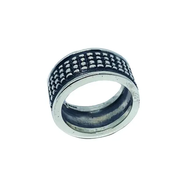 TG-JEWELLERY BY TAMARA GERVASIO Silver / Black Crocodile Ring – Sterling Silver Oxide Finish - Silver/black