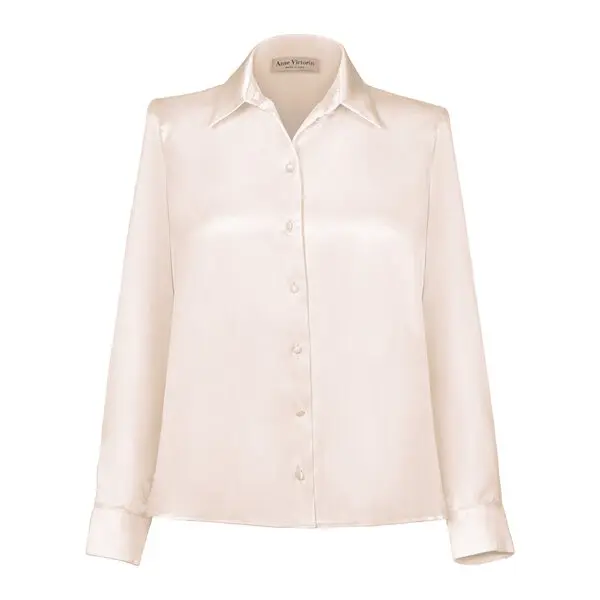 ANSE VICTORIN Alva Silk Blouse Cream - White
