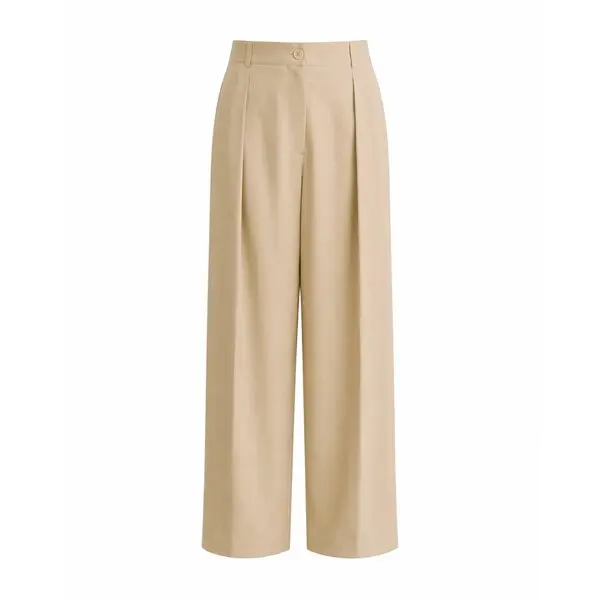 LUROQ LONDON High-waisted Wide Pleat Trousers