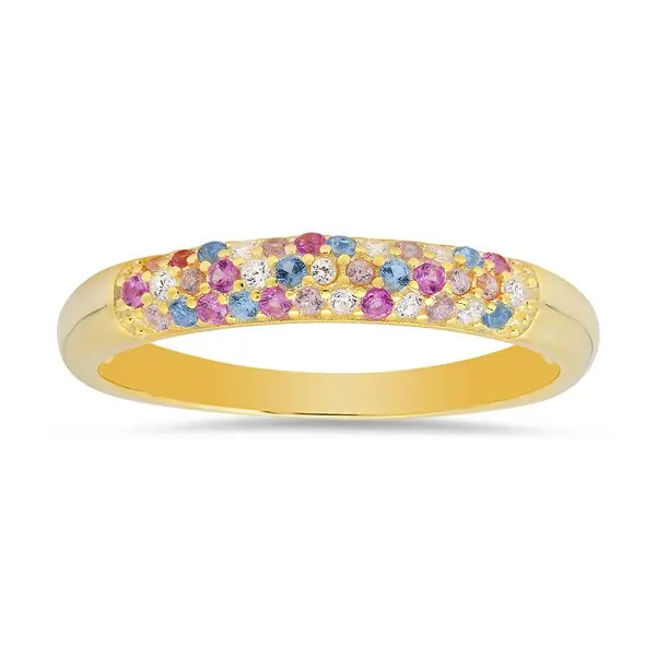 KYLIE HARPER Petite Pastel Multi-color Pave Band Ring - Gold