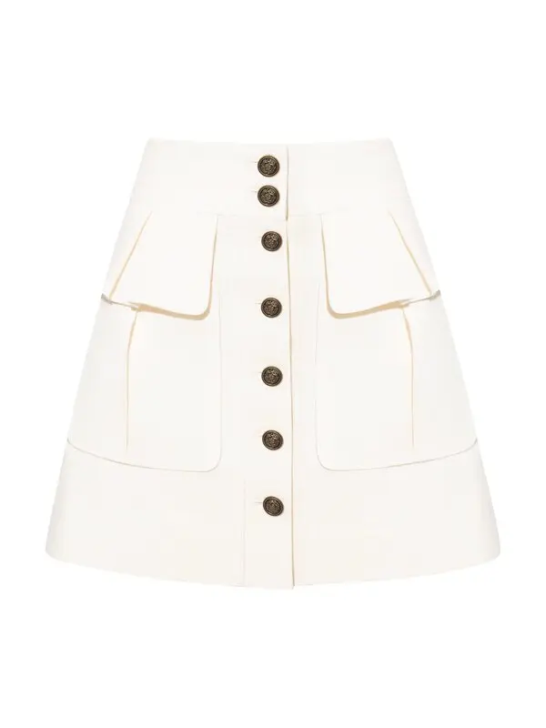 TIA DORRAINE Cargo Mini Skirt In Linen
