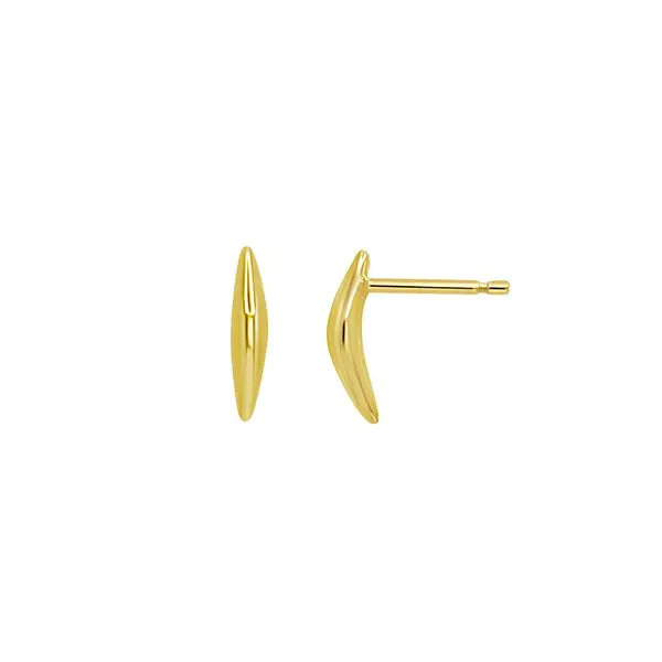 TORY LONG Curve Studs - Gold