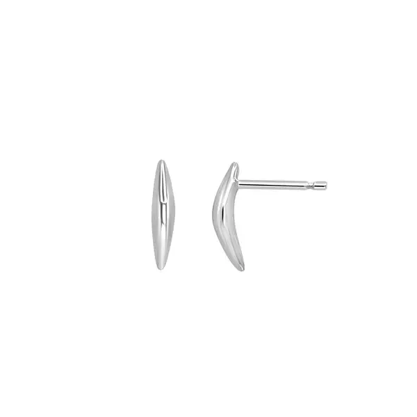 TORY LONG Curve Studs - Silver