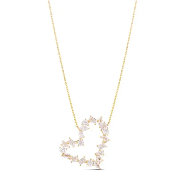 SHYMI Multi Shape Heart Necklace - Gold