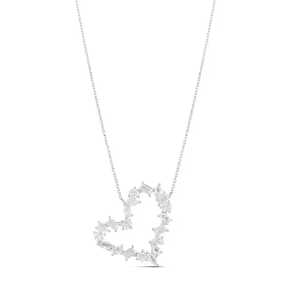 SHYMI Multi Shape Heart Necklace - Silver