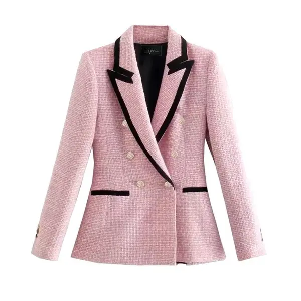 CHANEL JOAN ELKAYAM Contrast Trim Tweed Jacket - Black