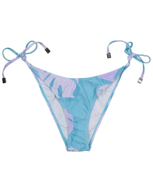 LORDS OF HARLECH Samara Monstera Floral Teal Bikini Bottom - Blue