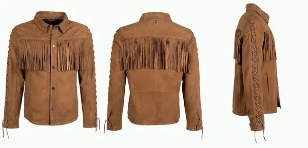 Mauritius Western Fringe Leather Jacket Bufort Cognac - Brown