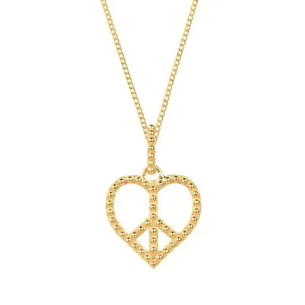 CHARLOTTE'S WEB JEWELLERY Peace Heart Pendant Necklace - Gold