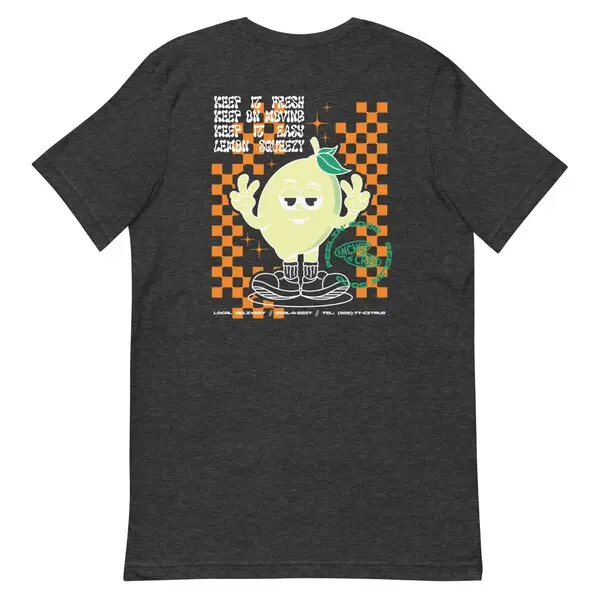 ANCHOR & CREW Heather Lemon Fresh Dial-a-local Organic Cotton T-shirt - Black