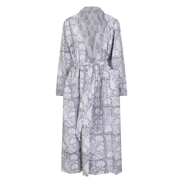 NOLOGO-CHIC Paisley Reversible Robe Cotton Charcoal - Grey