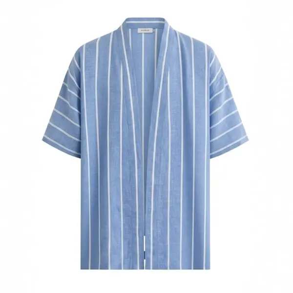 ORIGIN OF HEARTS Blue / White Valerie Nautical Stripe Kimono Shirt - Blue/white
