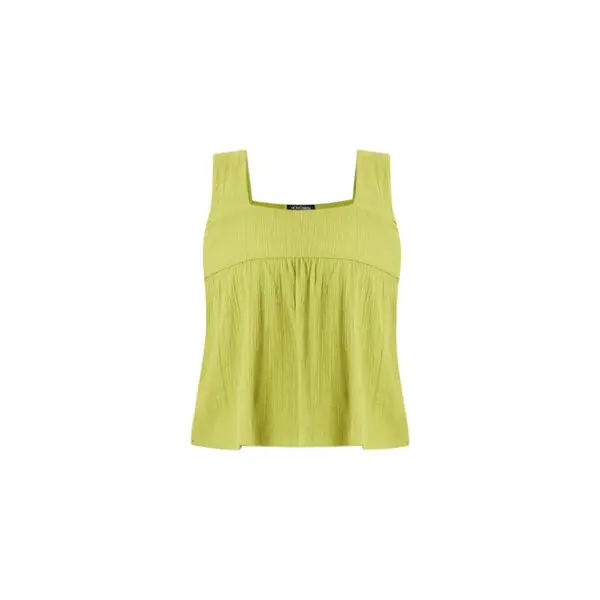 KNOWN SUPPLY Organic Gauze Tank Oaklee Martini Olive - Green