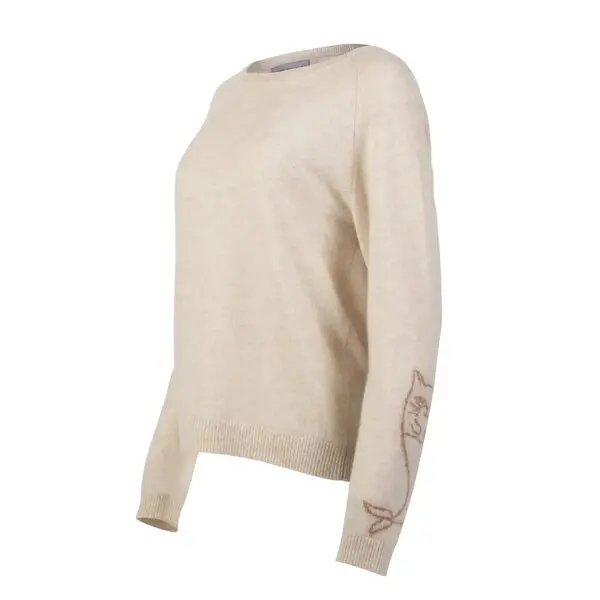 CATNIP AND SEAWEED Neutrals / The Cashmere Sweater In Cream & Almond - Brown