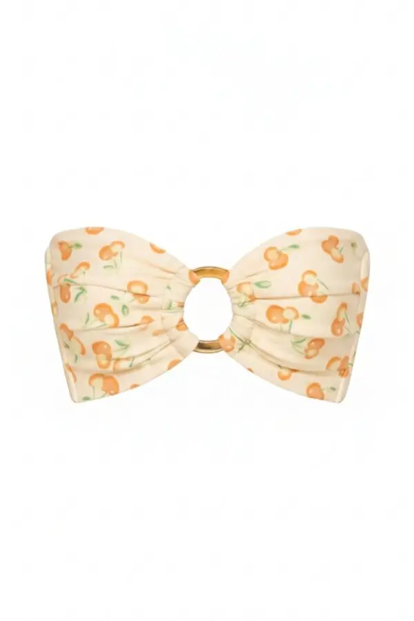 MONTCE Cherry Sherbet Tori Ties Bandeau Bikini Top - Red