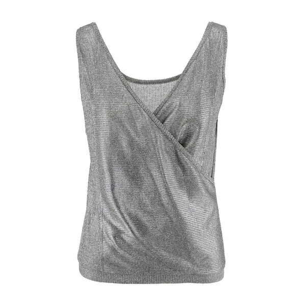 SILVIA SERBAN Reversible Jersey Top - Silver