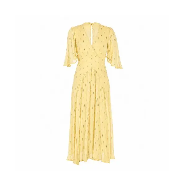 ROSE & NANCY Neutrals Talia Lemon Sparkle Maxi Dress - Yellow