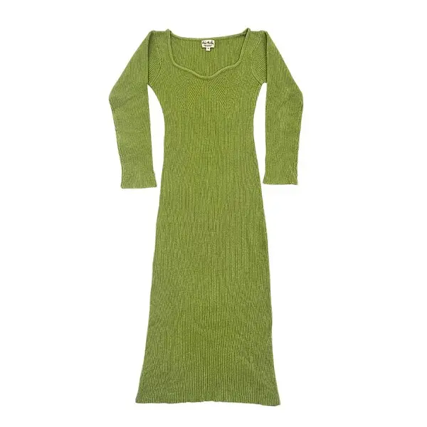 Pink Haley Erin Long Sleeves Knit Dress In Limerick - Green