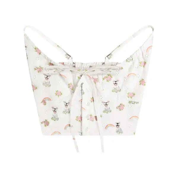 CLOUD HAVEN Ditsy Rainbow Cami Top - White