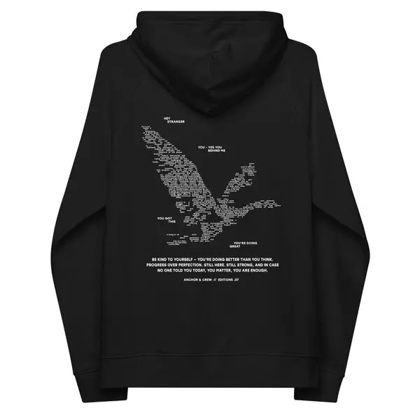 ANCHOR & CREW Seven You Are Enough X Tal Health Editions Organic Cotton Hoodie - Black