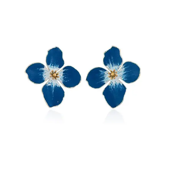 MILOU JEWELRY Clover Flower Earrings - Blue