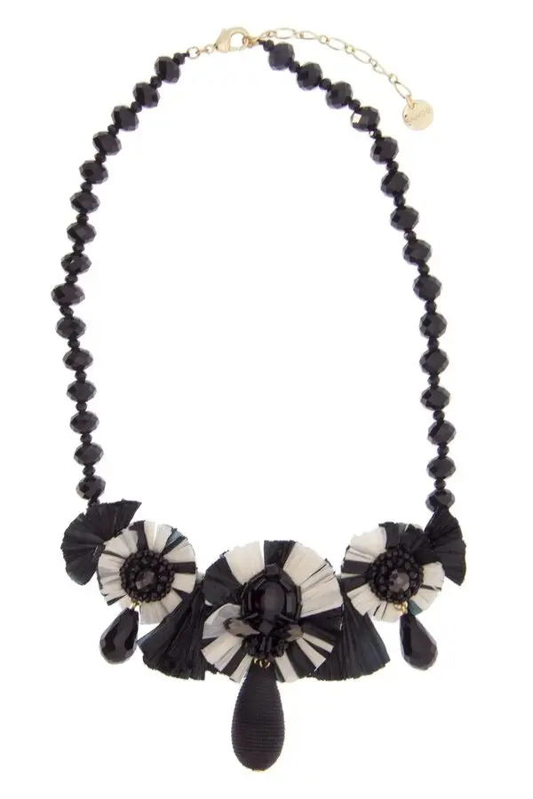 Saachi Utsav Beaded Drop Necklace - Black
