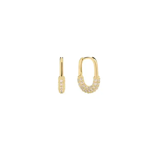 VANCHI Nouf Pavé Hoop Earrings - Gold