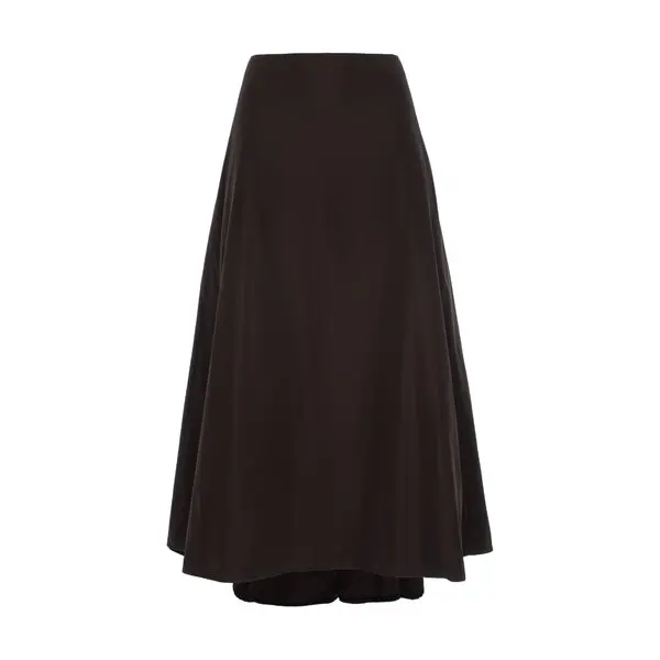SILVIA SERBAN Asymmetrical Taffeta Midi Skirt
