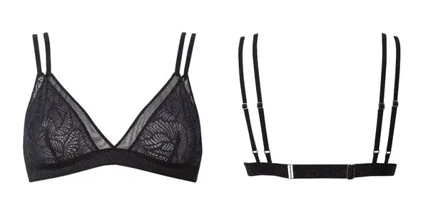 BOTT LINGERIE Wireless Lace Triangle Bralette La Teuf Shadow - Black