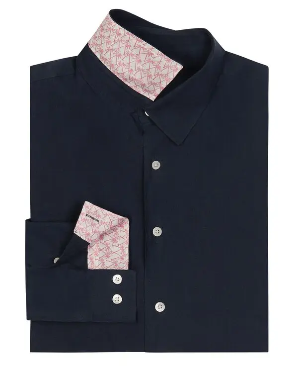 PINK HOUSE Linen Shirt Plain Eclipse - Blue