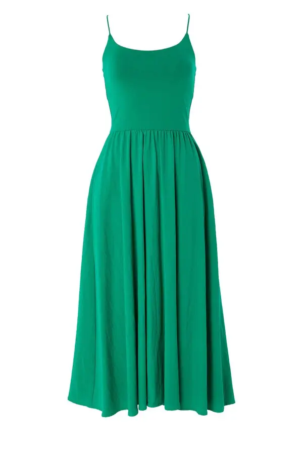LOUCHE Soumia Jersey Bodice And Recycled Cotton Skirt Midaxi Dress - Green