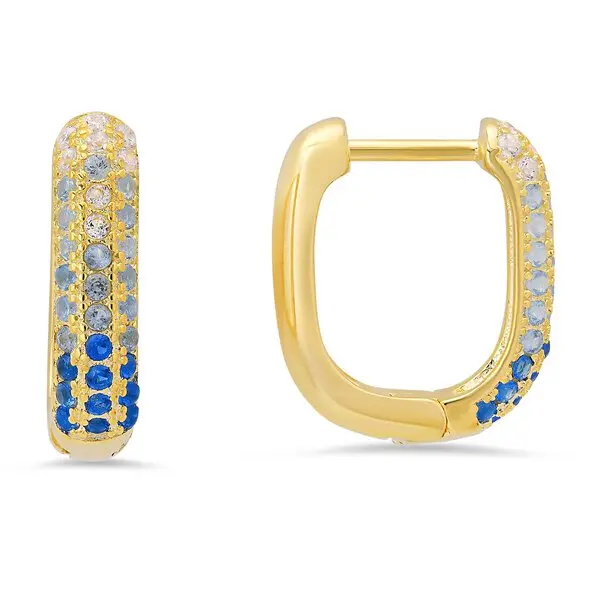 KYLIE HARPER Blue Ombre Pave Hoop Earrings - Gold