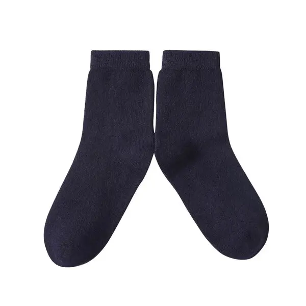 SOFT STROKES SILK Cashmere Quarter-length Socks Set Of Two Meditating Lamb Collection In Midnight - Blue