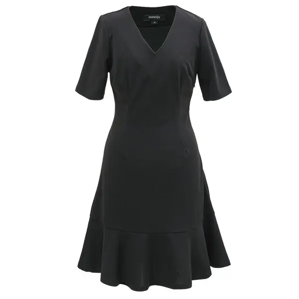 SMART AND JOY Minimalist Trapeze Jersey Dress - Black