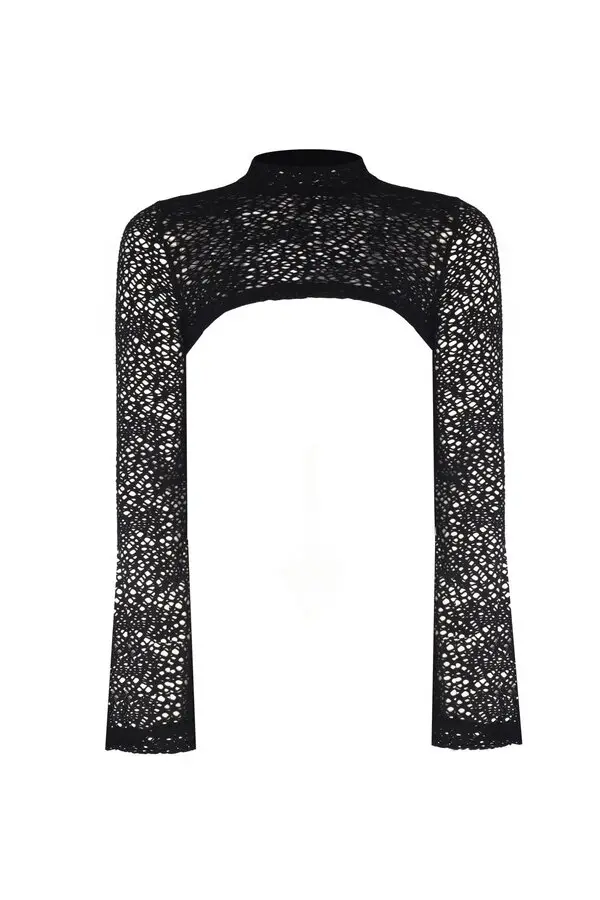 NO'DESIGN Knit Sheer Bolero - Black