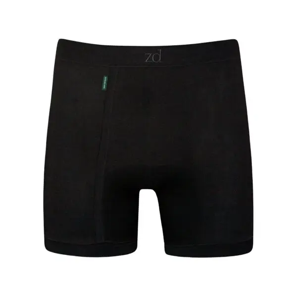 ZD ZERO DEFECTS Helios Fly Front Boxer Egyptian Cotton Superior Quality Premium Comfort Color - Black