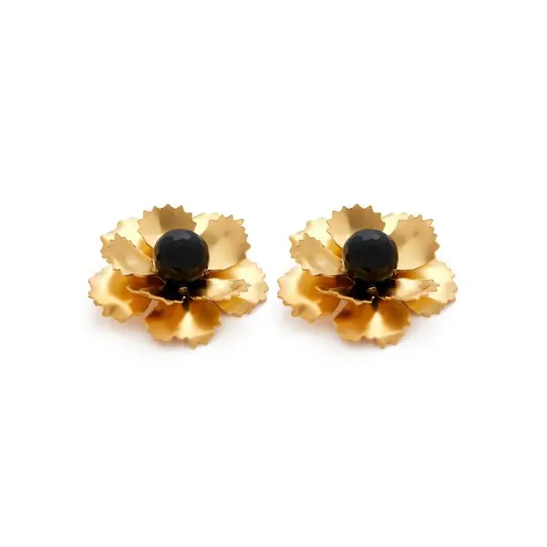STEPHANIE BROWNE AUSTRALIA Chloe Earrings In Black Onyx - Gold