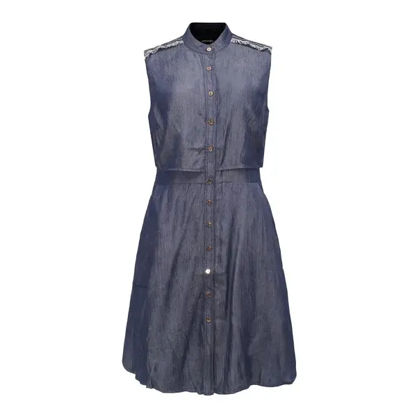 SMART AND JOY Open Back Fit-and-flare Dress - Blue
