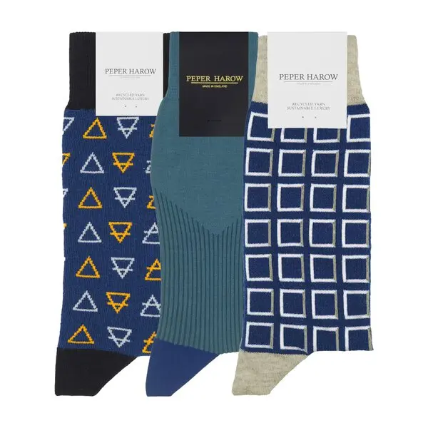 PEPER HAROW - MADE IN ENGLAND S Socks Bundle Navy - Blue
